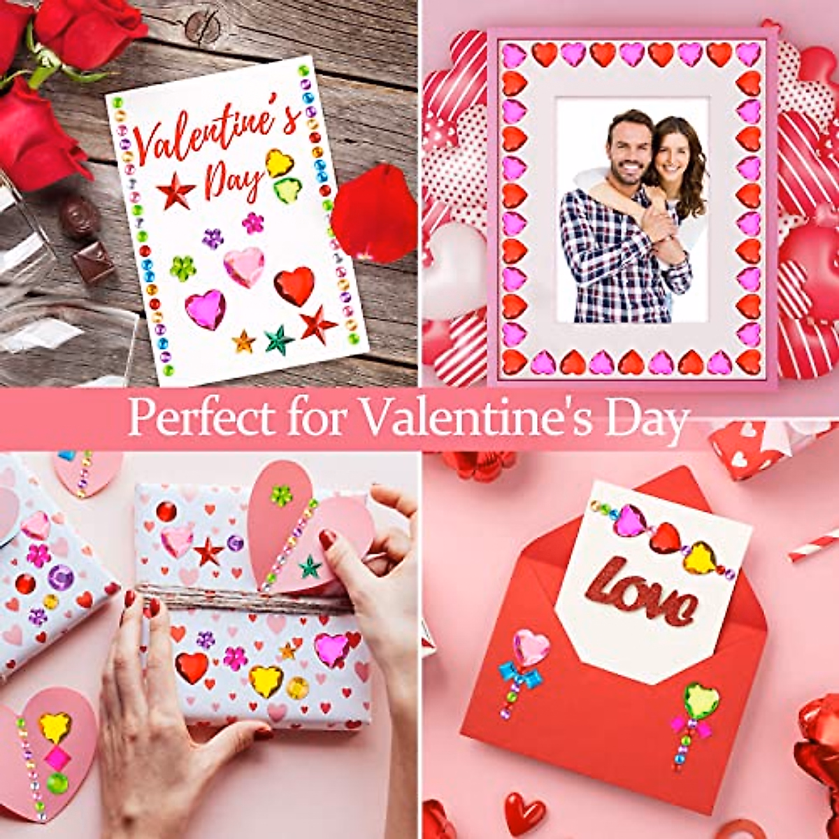 Gem Stickers, 1510pcs Rhinestone Stickers, Self Adhesive Jewel Stickers, Bling Gems for Crafts, Stick on Gems for Makeup, DIY, Eye, Nail, Assorted Sizes