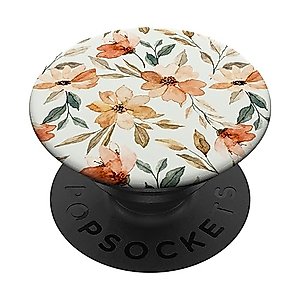 Cute Colorful Garden Botanical Watercolor Floral Pattern PopSockets Standard PopGrip