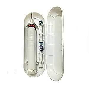 USonline911 Replacement Plastic Travel Case Protector Case for Br aun Oral-B Select Model Toothbrushes (White, Medium)