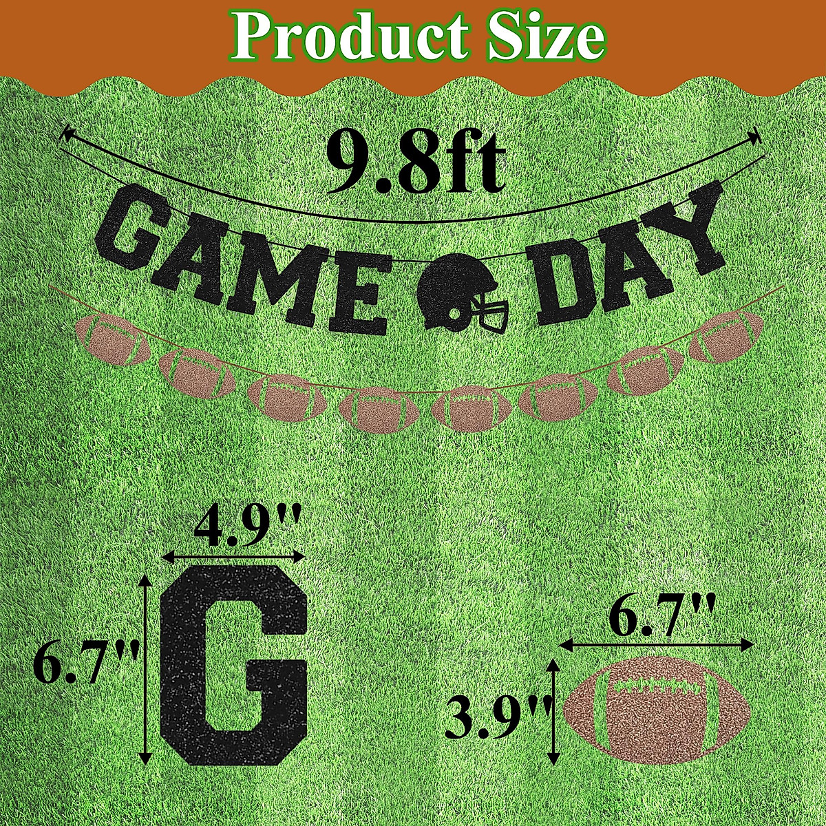 FAKTEEN Football Party Banners Game Day Banner with Football Garland Banner for Football Party Decorations Sports Football Theme Festival Birthday Baby Shower Decoration Supplies