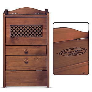 POGABOX Potato Onion & Garlic Storage Box - Vegetable Wooden Bin for Home and Kitchen, Classic Vegetables Organizer Garlic Keeper with Flip Top