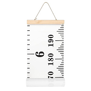 MIBOTE Baby Growth Chart Handing Ruler Wall Decor for Kids, Canvas Removable Growth Height Chart 79" x 7.9"