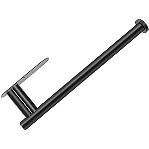 Under Cabinet Paper Towel Holder, New Upgrade Double Rod Bearing Self-Adhesive or Drilling Wall Mounted Paper Towels Rolls Holder for Kitchen,Black