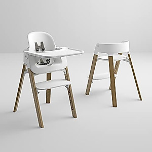 Stokke Steps Baby Set, White - Transform Stokke Steps Into Comfortable High Chair - Suitable for Baby from 6 Months - Includes 5-Point Safety Harness - Tool Free, Adjustable & Ergonomic