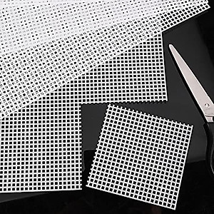 Caydo 4 Pieces 7 Count Plastic Mesh Canvas Sheets for Embroidery, Acrylic Yarn Crafting, Knit Crochet Projects and Make Aquarium Dividers (10.5 X 13.5 Inch)