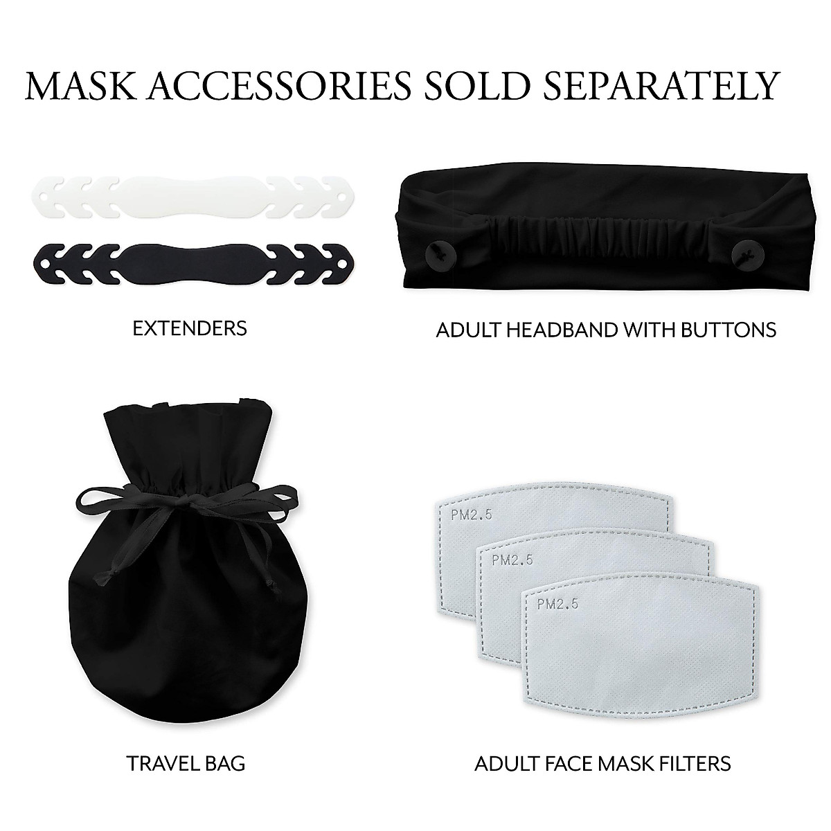 WEDDINGSTAR 3-Ply Adult Washable Cloth Face Mask Reusable and Adjustable with Filter Pocket - Ivory