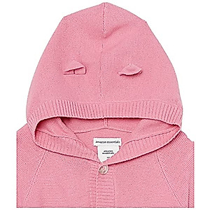 Amazon Essentials Unisex Babies' Hooded Sweater, Pack of 2, Dusty Rose/Light Pink, 18 Months