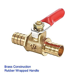 M METERXITY Pressure Valve - Water Control Valve, 180 Degree Non-Slip Handle Dual Barb Shut-off Valve, Apply to Outdoor/Garden/Swimming Pools(10mm x 10mm, Brass)