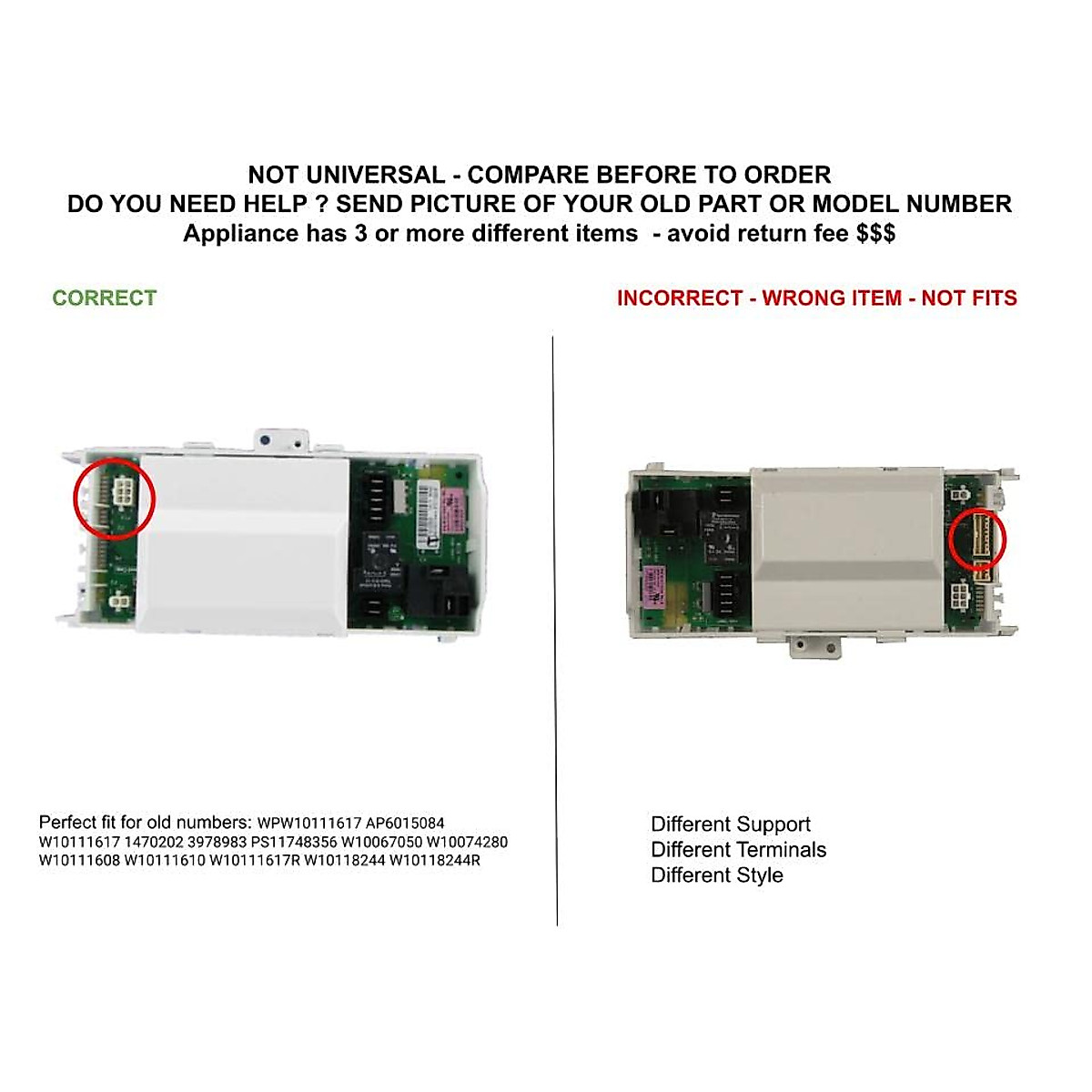 GLOB PRO SOLUTIONS WPW10111617 CKD4313 Main Control Board