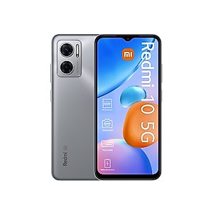 Xiaomi Redmi 10 5G + 4G LTE (64GB + 4GB) GSM Unlocked 6.58" 50MP Dual Super Lens Cam (Tmobile Mint Tello and International Global) + Fast Dual USB Car 51W Charger (Chome Silver Global)