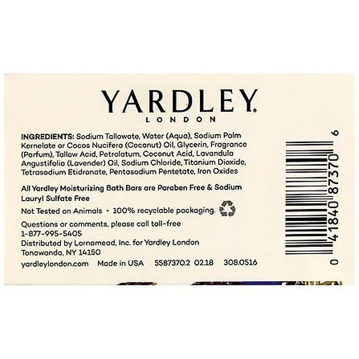 Yardley London English Lavender with Essential Oils Soap Bar, 4.25 oz Bar (Pack of 10)