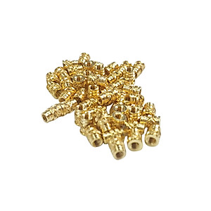 [initeq] #10#10-24 and #10-32 Threaded Heat Set Inserts for 3D Printing Brass Thread Insert Nuts for Plastic (50, #10-24 Long)