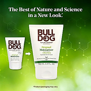 Bulldog Mens Skincare and Grooming Original Facial Moisturizer, 3.3 Fluid Ounce - Pack of 2