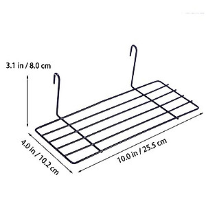 Black Wire Storage Basket Rack Straight Shelf for Grid Panel Display 25x10cm
