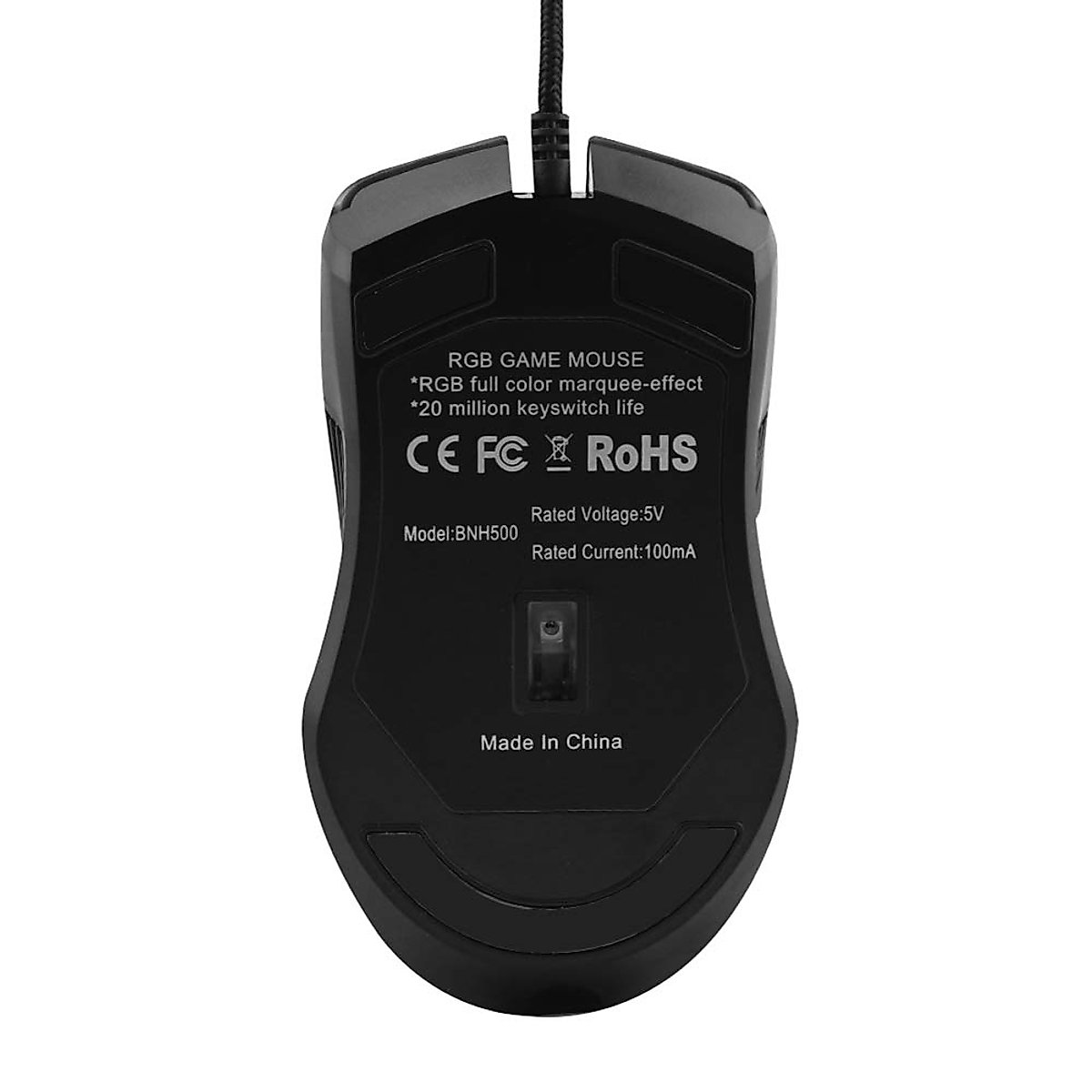 FIRSTMEMORY USB C Mouse Type C Ergonomic Wired Mouse RGB Gaming Mouse Optical Mice with Adjustable DPI 800/1600/2400/3200 Compatible with Notebook, PC, Laptop, MacBook and All Type-C Device (Black)