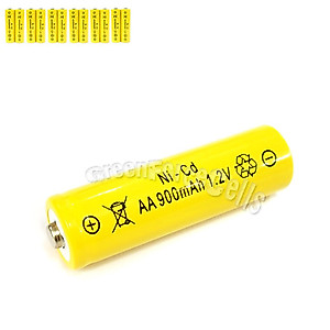 OWACLIQ 12 Pcs AA 2A 900mAh 1.2V Ni-Cd Ni-Cad Solar Light Rechargeable Battery Yellow