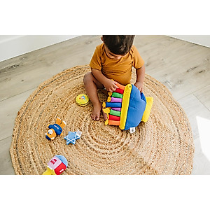 Genius Baby Toys My First Hanukkah Playset with 4 Deluxe Sensory Toys (Dreidel, Star of David, Gelt, Teddy Bear) for Baby - Jewish Holiday Keepsake for Babies
