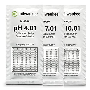 Milwaukee 3x20ml, pH4 pH7 pH10 Buffer Solution for pH Meter/Tester Calibration