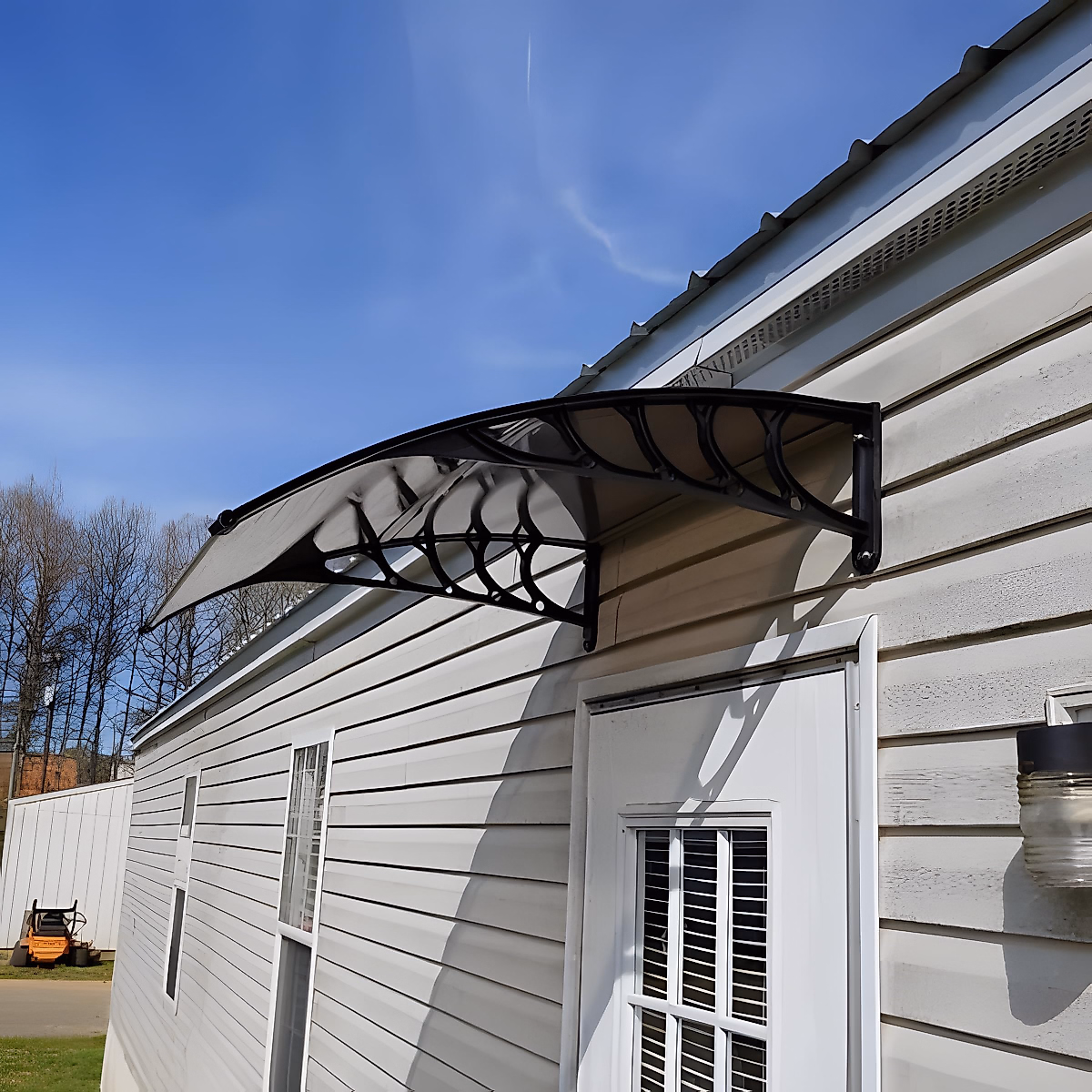 JOYSAND 40"x40" Window Door Awning, Polycarbonate Entry Door Outdoor Patio Awning Canopy, Front Door Awning for Sun Shutter, UV, Rain and Snow Protection, Hollow Sheet