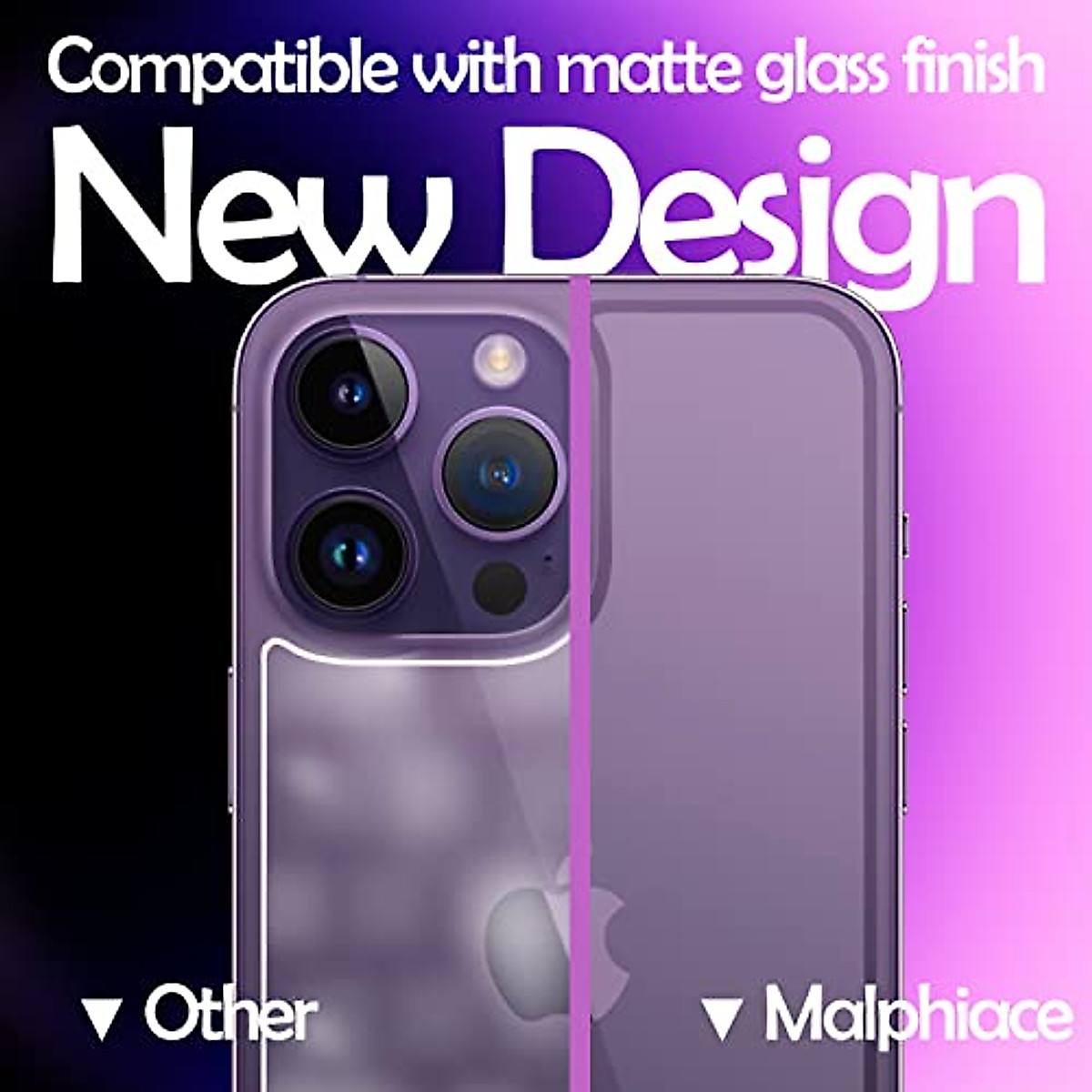 Malphiace Back Screen Protector for iPhone 14 Pro Max [2-Pack], iPhone 14 Pro Max Rear Tempered Glass Protector [New Version] Protective Film (6.7 inch)