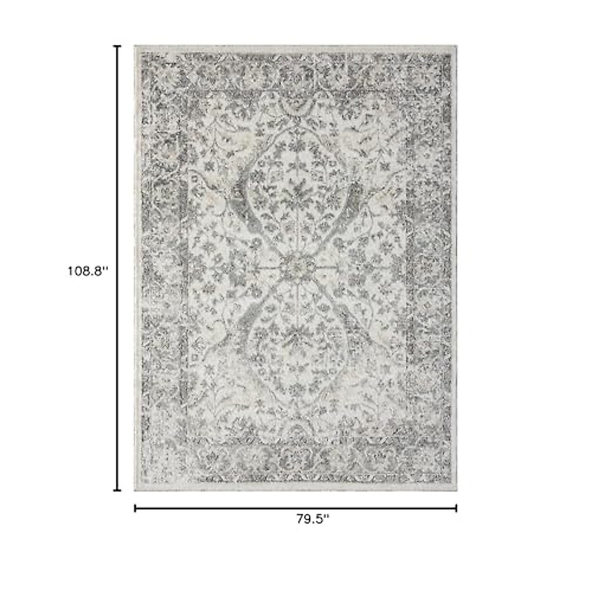LUXE WEAVERS Euston Collection 8060 Silver 6x9 Modern Oriental Area Rug
