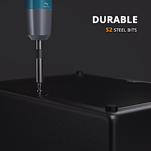 Tilswall Electric Screwdriver, 4V Cordless Screwdriver Rechargeable, Max 6N·m Power Screwdriver with 12pcs Bits, 1pc Extension, LED Work Lamp, USB-C Charging Cable, Meeting Daily Needs Effectively