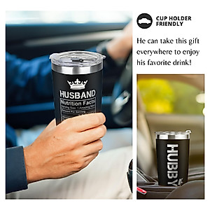 Gifts for Husband from Wife - Husband Gifts, Gifts for Him - Anniversary, Birthday Gifts for Husband - Father's Day Gifts for Husband, Fathers Day for Him, Fathers Day Gift - 20 Oz Black Tumbler