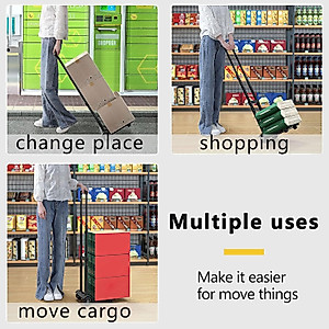 Platform Truck Flatbed Cart Metal Platform Truck 16.3 * 9 * 3.2in Flat Handtruck Load 55 Lbs Folding Push Cart Household Moving Dolly Cart Reliable