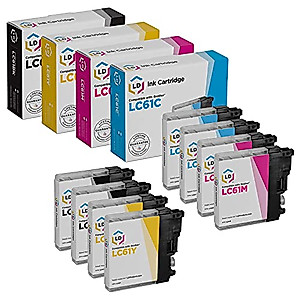 LD Compatible Ink Cartridge Replacement for Brother LC61 Series (2 Black, 2 Cyan, 2 Magenta, 2 Yellow, 8-Pack)