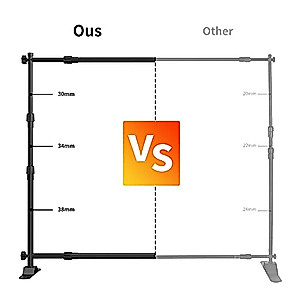 8'x8' Heavy Duty Backdrop Banner Stand,with Thicker Professional Large Telescopic Connecting Pipe,Fit Trade Show and Display Booth Exhibitor Background,with Carrying Bag（Black)