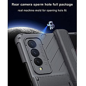 EAXER for Samsung Galaxy Z Fold 3 5G Case, Magnetic Hinge Protection Adjustment Kickstand Stand Shockproof Phone Case Cover (Silver)