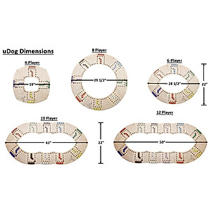 uDog Board Game | Old-Fashioned Fun for 2–12 Players | Handmade in The USA | Durable Wooden Pieces to Last a Lifetime | Family Game Night (8-Player)