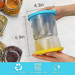 SOPHICO Pickle and Olives Jar Container with Strainer, Leak-proof Juice Separator Sieve Food Saver Storage Container (Pickle Container X 1)