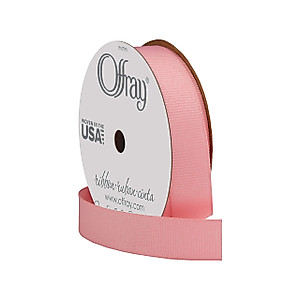 Offray Grosgrain Craft Ribbon, 5/8-Inch x 18-Feet, Pink