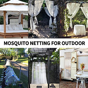 SJHmoo Mosquito Net Cloth Fabric, DIY Insect Pest Barrier Mesh Nets for Porch/Outdoor/Bed/Wedding, Grey 60x120in