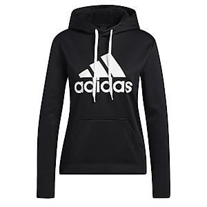 adidas Women's Game and Go Big Logo Hoodie, Black/Chalk White, X-Small
