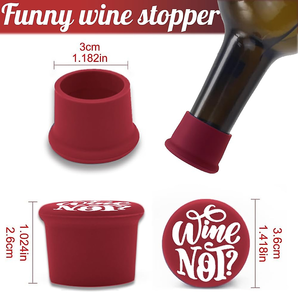 8 Funny Wine Stoppers - Wine Lover Gifts for Women, Wine Accessories for Wine Lovers, Fun Wine Stoppers Seals Bottle and Keeps Wine Fresh