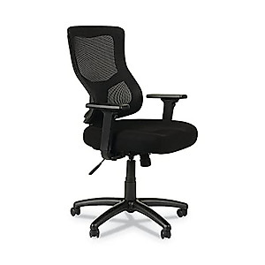 Alera Elusion II Series Mesh Mid-Back Synchro Seat Slide Chair, Supports Up to 275 lb, 17.51" to 21.06" Seat Height, Black