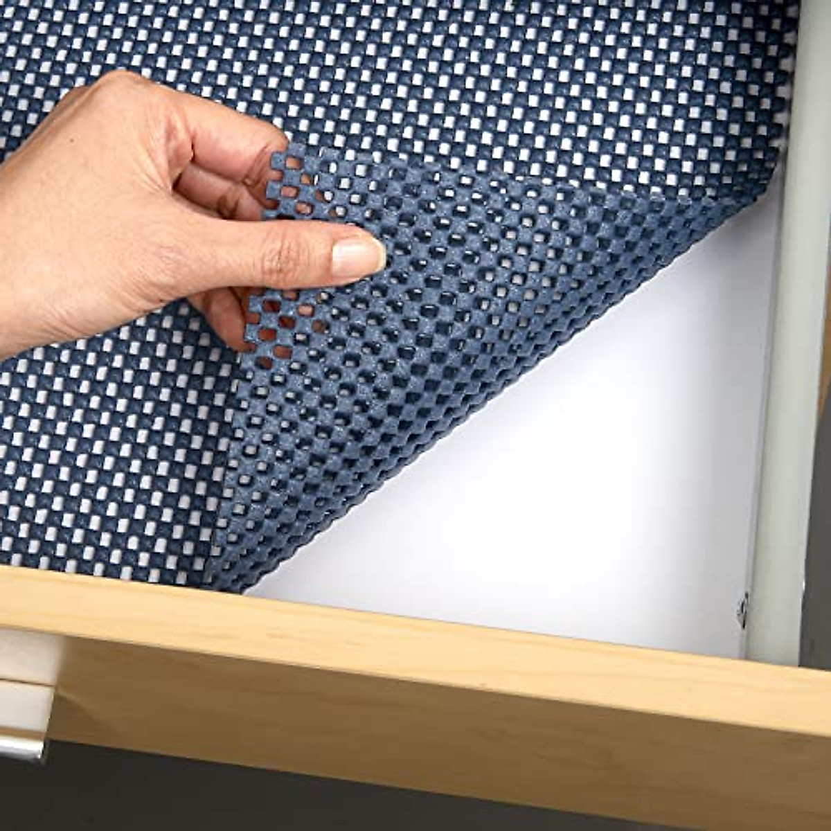 Magic Cover Thick Grip Non-Adhesive Shelf Liner, 18-Inch by 5-Feet, Blue (05F-187904-06)