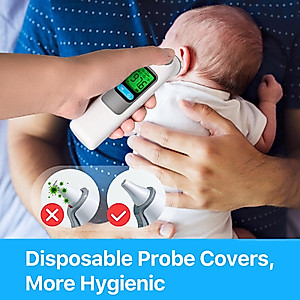 96 Counts Ear Thermometer Probe Covers Refill Caps Lens Filters for Femometer Family 1015 Ear Thermometer, Disposable Covers for Digital Ear Thermometers