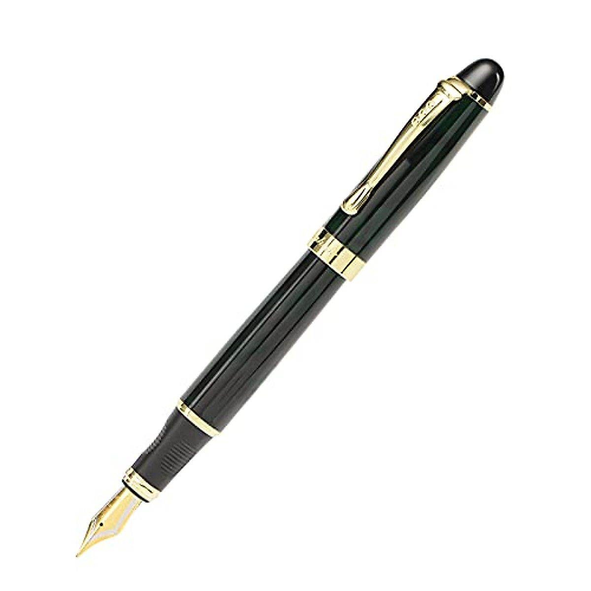 Jinhao X450 Fountain Pen Green Marble Medium Nib Size with Ink Refill Converter for Bottle Ink,Business Signature & Smooth handwriting pens