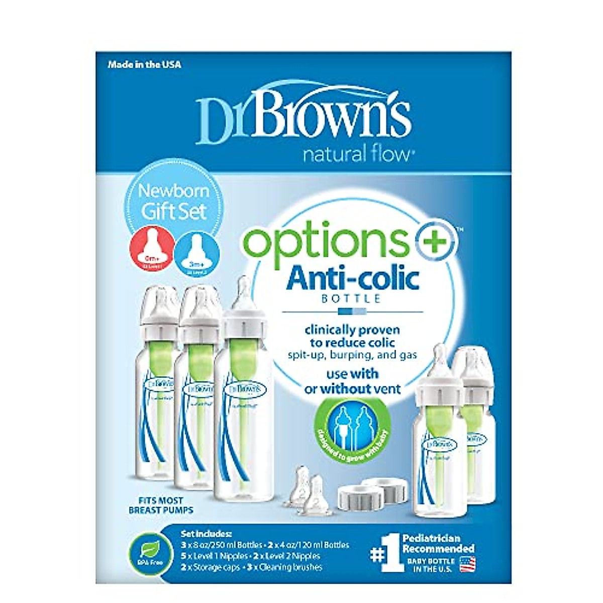 Dr. Brown's Options Narrow Feeding Set, Clear - Packaging may vary