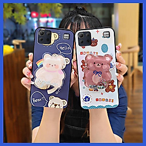 Protective TPU Lulumi Phone Case for LG K92 5G/Q92, Back Cover Drift Sand Silicone Durable Cartoon Anti-Knock Foothold Cute Shockproof Anti-dust Cartoon Dirt-Resistant Waterproof Kickstand, 7