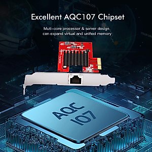 EDUP 10Gb Gigabit Ethernet PCI-E Network Controller Card with Heat Sink 1G/2.5G/5G/10Gbps RJ45 LAN Adapter PCI Express Converter Network Card for Desktop PC with Windows 10/8.1/8 /7