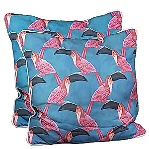 Sun-Ray 214008 2pk Pink Toucan Spunpoly Cushion with Flame Retardant Filling