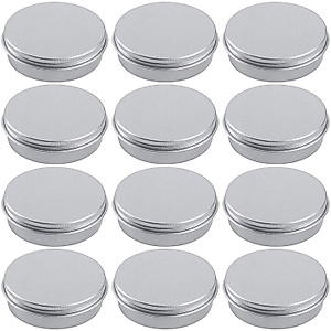 6 Ounce Aluminum Tin Jar Refillable Containers 180 ml Aluminum Screw Lid Round Tin Container Bottle for Cosmetic,Lip Balm, Cream, 12 Pack.