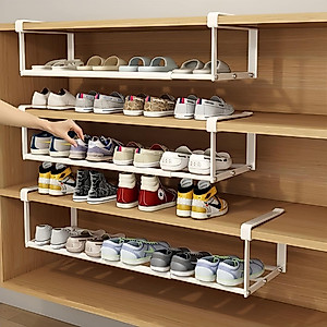 1pcs Shoe Storage Rack Retractable Shoe Cabinet Hanging Shoe Rack White Shoe Rack Expandable Shoe Rack Adjustable Shoe Rack Multifunctional Cabinet Shelf Storage Under The Shelf Hanging Shelf