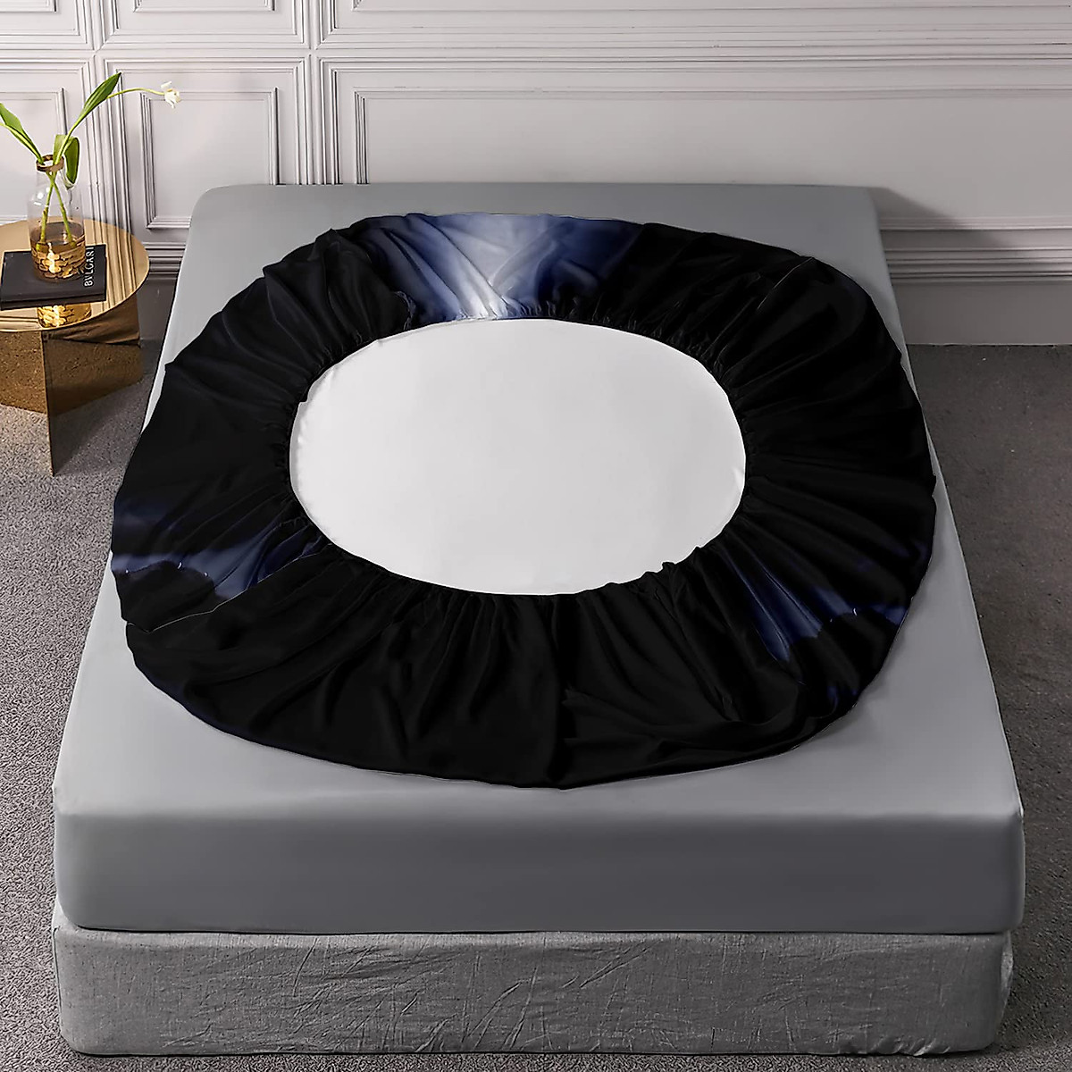 AILONEN Cat Fitted Sheet for Teens, 3D Black Cat Sheet Set Queen Size,Black Cat Bedsheets Set,Cat Bed Sheet Set for Bedroom,Cat Bedding Set,1 Fitted Sheet and 2 Pillow Case,3 Piece