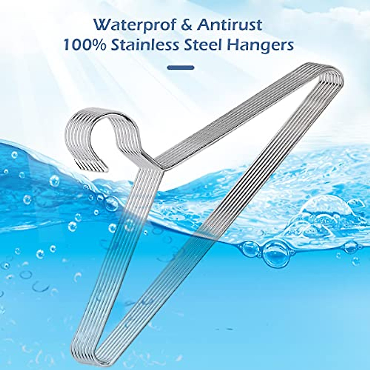 SLEEPING LAMB Metal Hangers 100 Pack Clothes Hangers - Coat Hangers for Closet-16.4 inch Stainless Steel Heavy Duty Hangers for Suits, Shirts, Pants