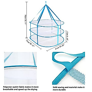 Large Folding Laundry Drying Rack, Clothes Drying Rack, Portable Sweater Drying Rack, Mesh Hanging air Dryer, Lay fold Flat Dry Hanger for Indoor Outdoor, Delicates, Towel, Socks,Swimsuit